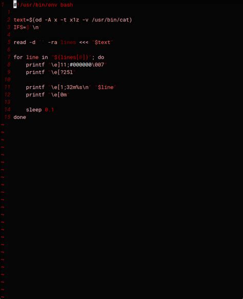 Lame Matrix Effect Using The Od Command R Bash