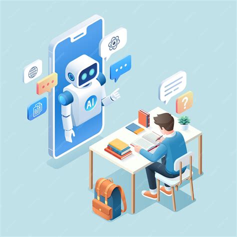 Premium Vector Chatbot Artificial Intelligence Ai Technology Education Concept Isometric
