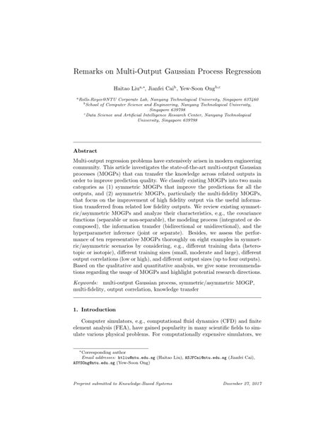 PDF Remarks On Multi Output Gaussian Process Regression