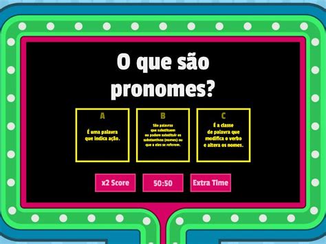 Pronomes Pessoais Possessivos E Demonstrativos Game Show De TV