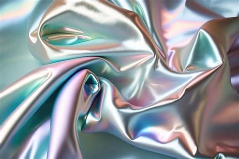 Premium Photo Silk Shiny Fabric Texture In Pastel Iridescent