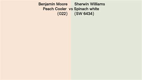 Benjamin Moore Peach Cooler 022 Vs Sherwin Williams Spinach White Sw