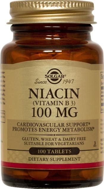 Solgar Vitamin B3 Niacin Витамин В3 Ниацин 100 таблетки за