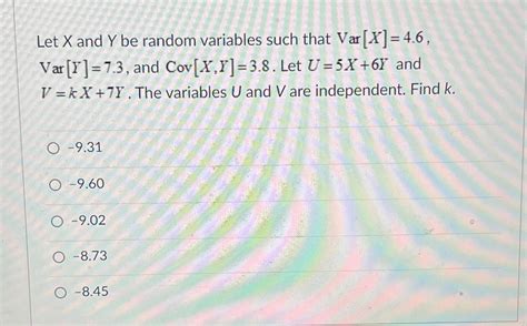 solved let x ﻿and y ﻿be random variables such that