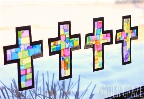 Stained Glass Cross Lenten Craft