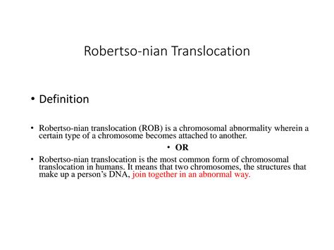 Solution Robertsonian Translocation Complete File Studypool