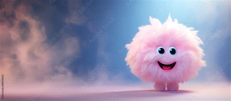 Cheerful Pinky Candy Floss Character Stock Illustration Adobe Stock