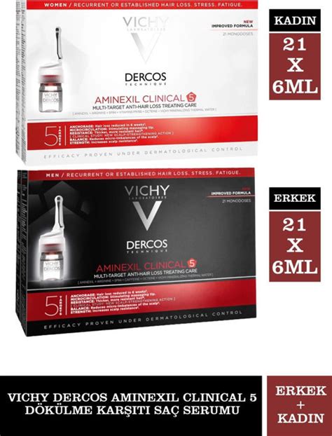 Vichy Dercos Aminexil Clinical 5 Erkek Dökülme Karşıtı Saç Serumu 21 X 6 Ml Vichy Dercos