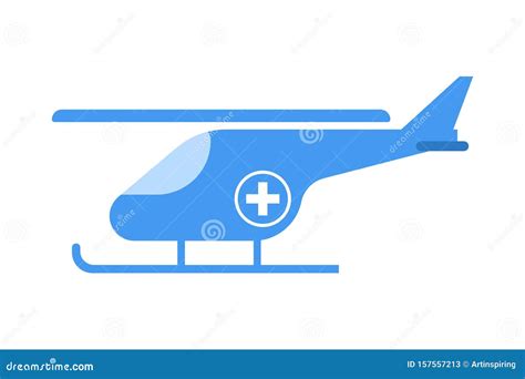 Medical Helicopter Icon Emergency Aviation Flying Symbol Stock Vector