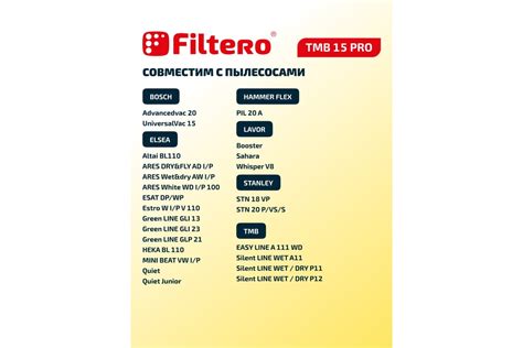 Мешки для пылесоса TMB, Lavor трехслойные синтетические Filtero TMB 15 ...