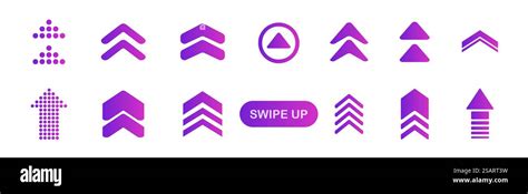 Swipe Up Button Set For Social Media Scroll Up Arrows Buttons And Web