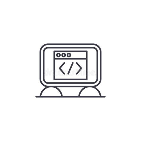 Source Code Linear Icon Concept Source Code Line Vector Sign Symbol