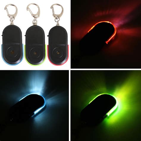 Snap On Light Whistle Lost Key Finder Flashing Beeping Locator Remote