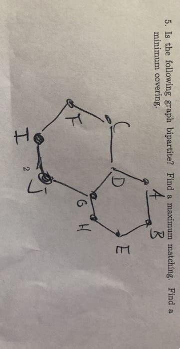 Solved Is The Following Graph Bipartite Find A Maximum Chegg