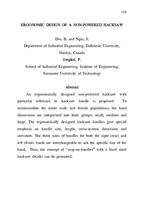 Doc Ergonomic Design Of A Non Powered Hacksaw