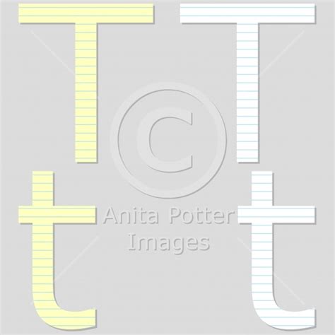 Paper Font Set Letter T Anita Potter Images