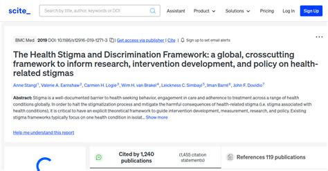 The Health Stigma And Discrimination Framework A Global Crosscutting Framework To Inform