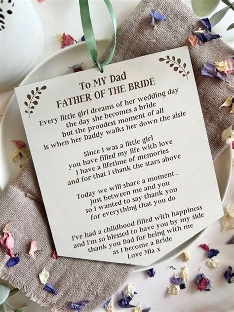 Wedding Day Thank You Father Of The Bride Hanging Wooden Sign Plaque