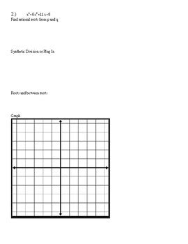 Rational Roots And Graph Of Polynomial Worksheet By Stephen Green