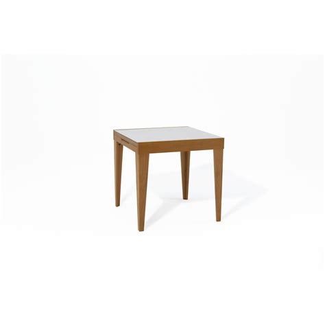 Mesa de Jantar Extensível 80 160 cm Tampo Vidro Pés Madeira Maciça