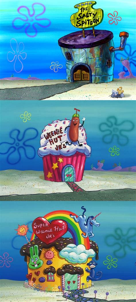 [spongebob] The Salty Spitoon Vs Weenie Hut Jrs Vs Super Weenie Hut Jr