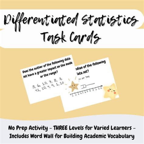 Differentiated Statistics Review Task Cards By Countingwithjoy Tpt