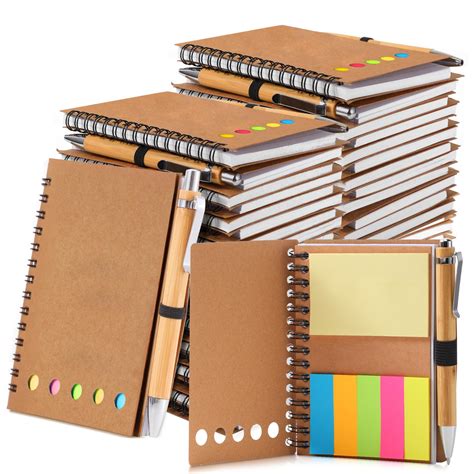 Chuangdi Lined Spiral Notebook Kraft Cover Notebooks Sticky Notes Bulk With Bamboo