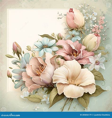 Fundo Floral Vintage Flores Em Cores Pastosas Ilustração Stock Ilustração de bonito