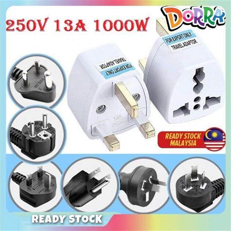 Pin Universal Adapter Plug Head Uk Pin Malaysia Socket Us Eu Au To Uk Plug Travel Adapter