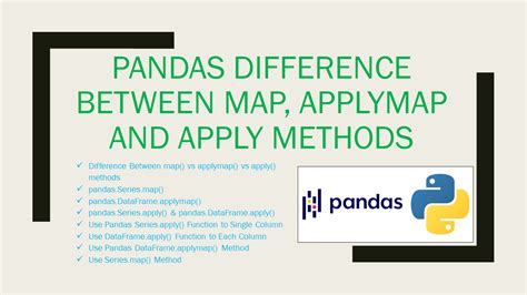 pandas difference between map applymap and apply methods spark by