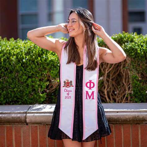 Custom Phi Mu Crest Greek Letter Sorority Graduation Stole Greek Letter Co