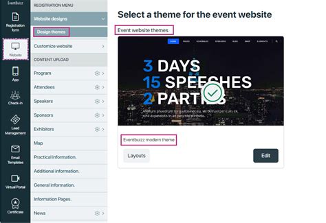 Event Site Theme Customisation