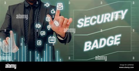 Hand Writing Sign Security BadgeCredential Used To Gain Accessed On The