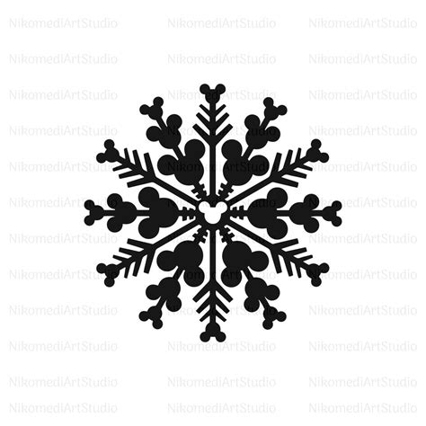 Mickey Mouse Snowflake Svg Mickey Winter Snowflake Disneyland World