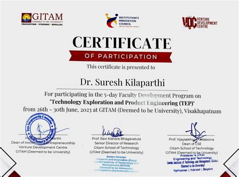 Dr Suresh K On Linkedin Fdp Tep Gitam