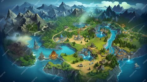 premium ai image fantasy map game board illustration adventure