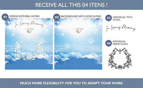 Blue In Loving Memory Background Png Memorial Template Etsy