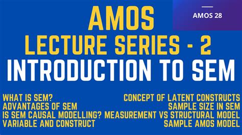 IBM SPSS AMOS Series 2 What Is Structural Equation Modelling