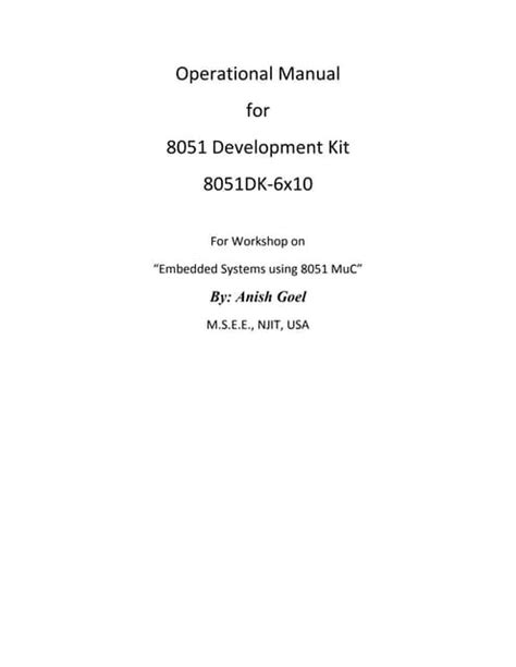 8051 Kit Manual Pdf