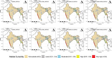 Geographic Distribution Of Five Habitat Suitability Classes For R