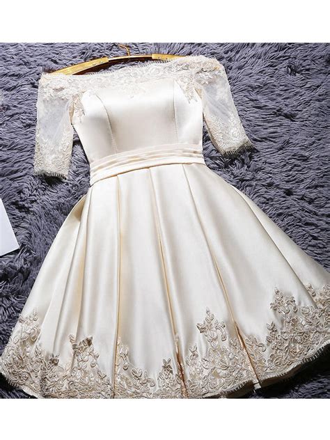 Homecoming Dress Off The Shoulder Satin Short Prom Dress Party Dress J