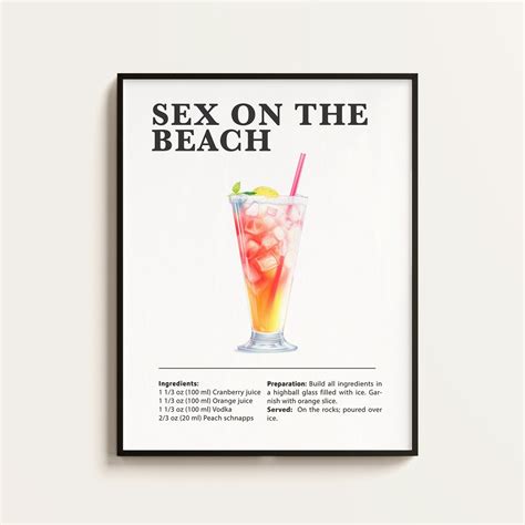 Sex On The Beach Poster Sex On The Beach Rezept Cocktaildruck Bar