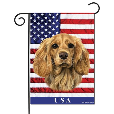 Cocker Spaniel Flag Usa Garden