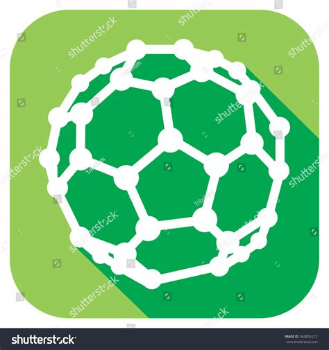 Molecular Structure Of The C60 Buckyball Flat Icon Nanostructure