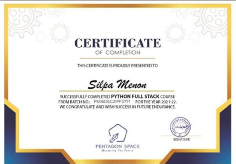 silpa menon on linkedin completed python full stack course from