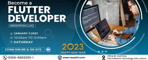 flutter dart developer free orientation by nexskill jan 2023 lahore