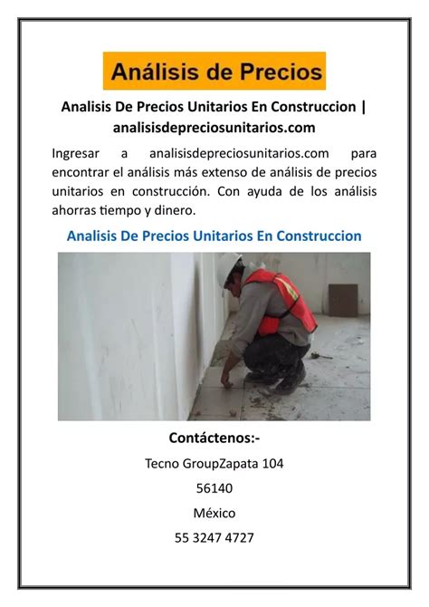 PPT Analisis De Precios Unitarios En Construccion