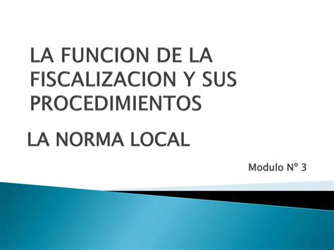PPT LA FUNCION DE LA FISCALIZACION Y SUS PROCEDIMIENTOS PowerPoint