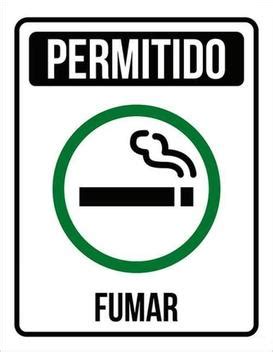 Kit 10 Placas Permitido Fumar 36x46 Sinalizo Placa De Sinalização