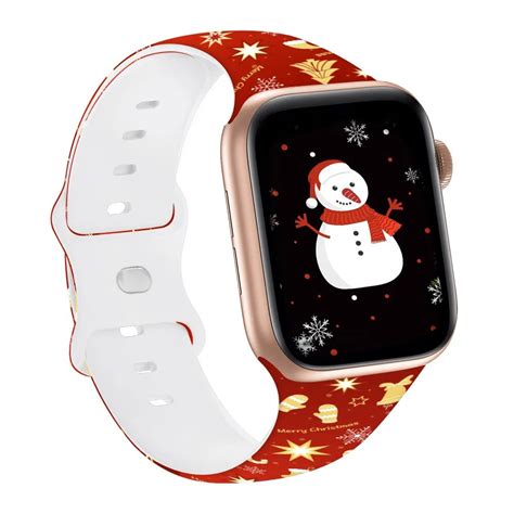 애플워치 스트랩크리스마스 실리콘 스트랩 시리즈 SE 스포츠 iWatch mm 티몬